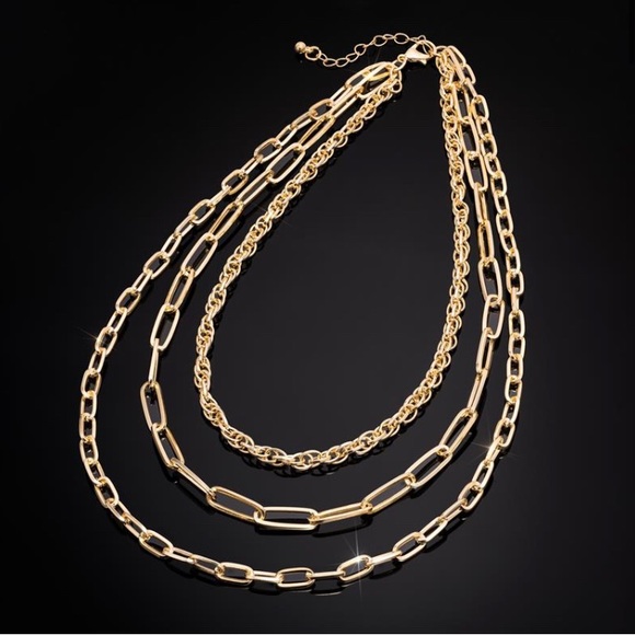 Stauer | Jewelry | Stauer Golden Trio Necklace Chain Paper Clip ...